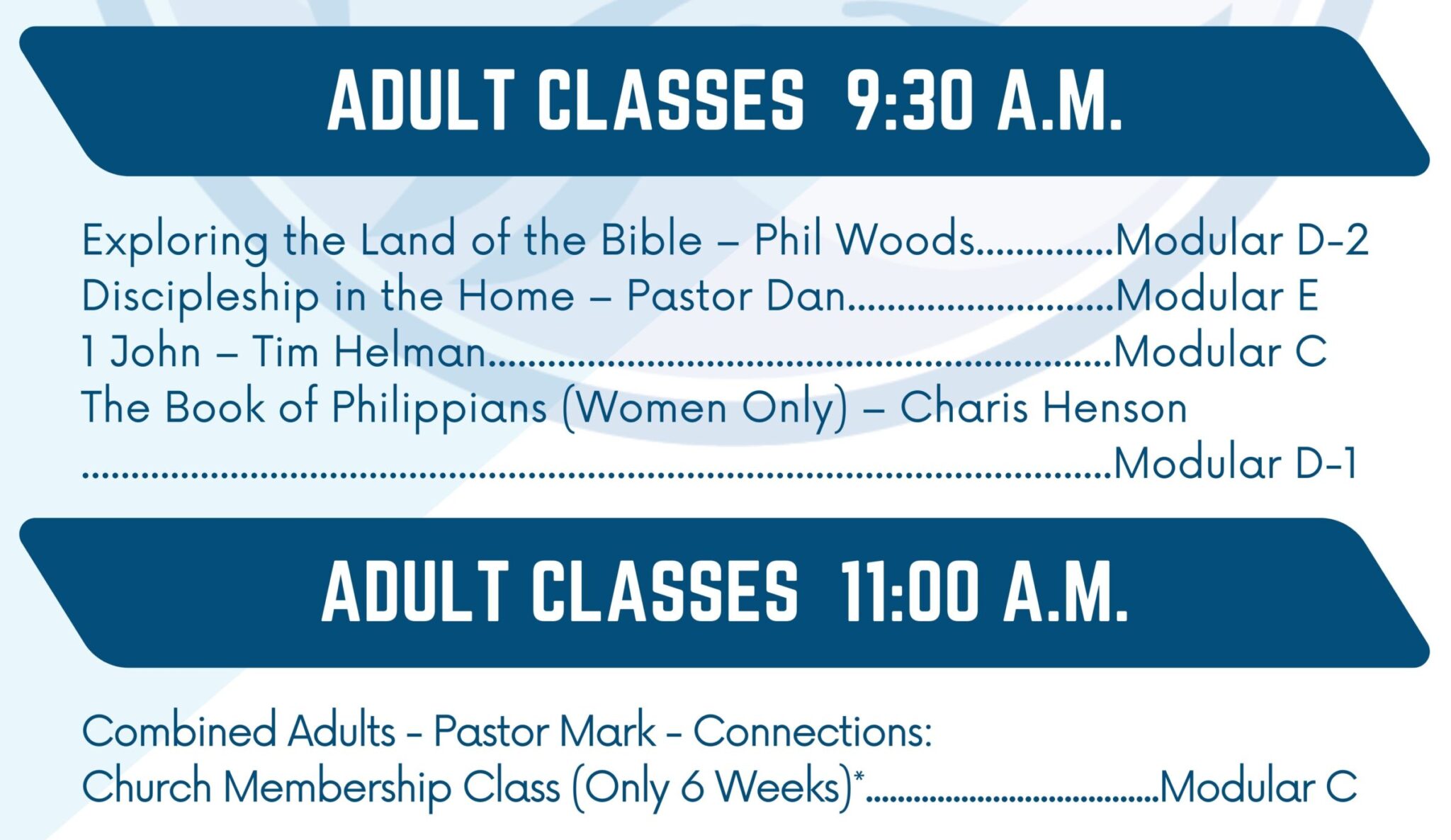Adult Bible Classes - Fellowship Bible Church